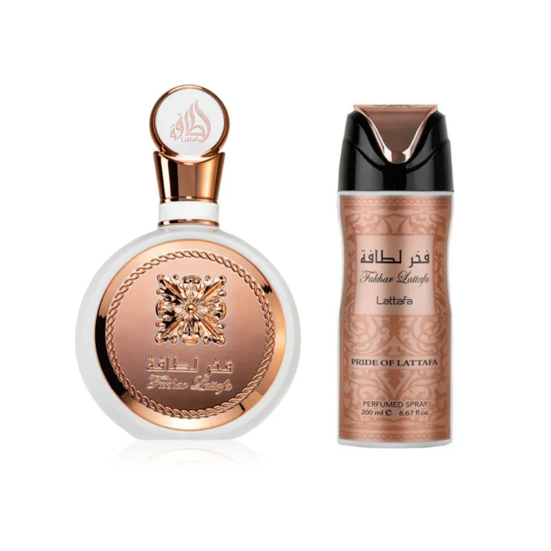Lattafa Fakhar Pride Of Lattafa Rose Set EDP 100 ML + Perfumed Spray 2